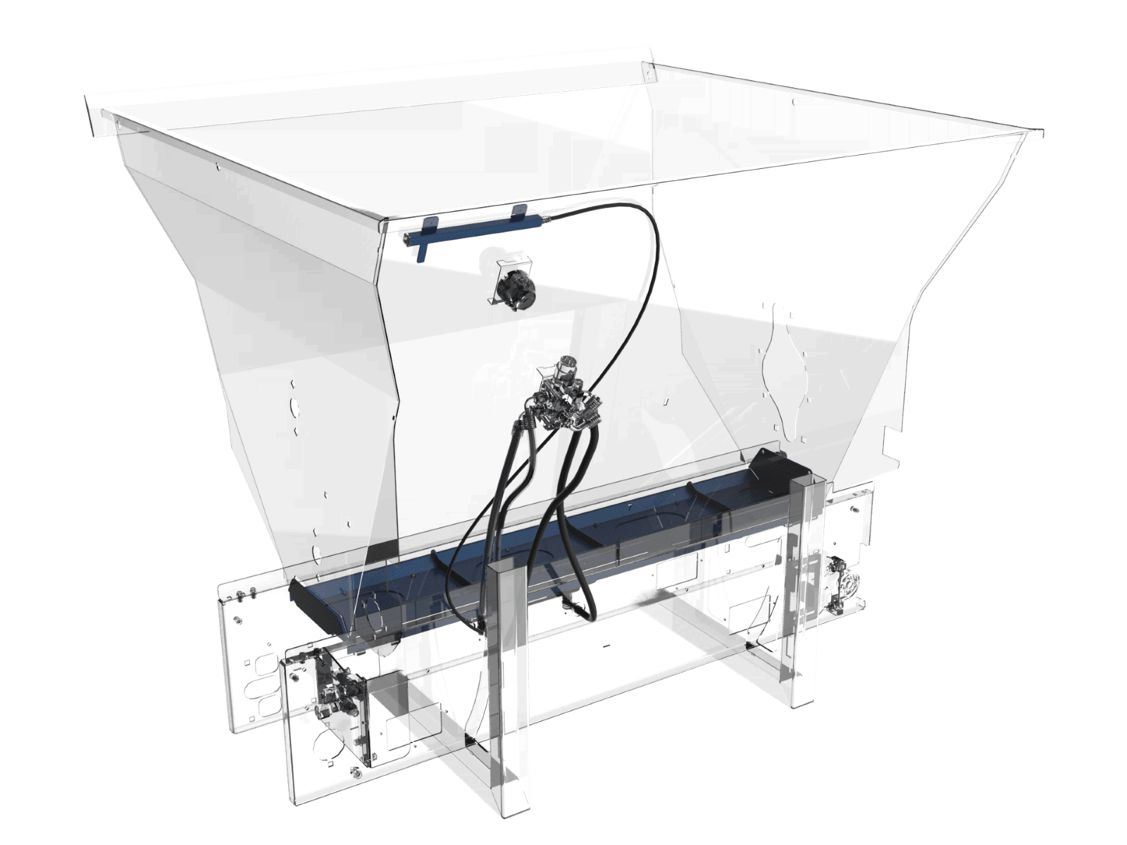 BUCKET FOR BEDDING WITH HYDRAULIC CHUTE OPENING DISCHARGE - Kolaszewski